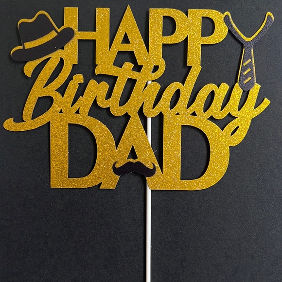 Party Supplies | Happy Birthday Dad Themed Cake Topper | Poshmark